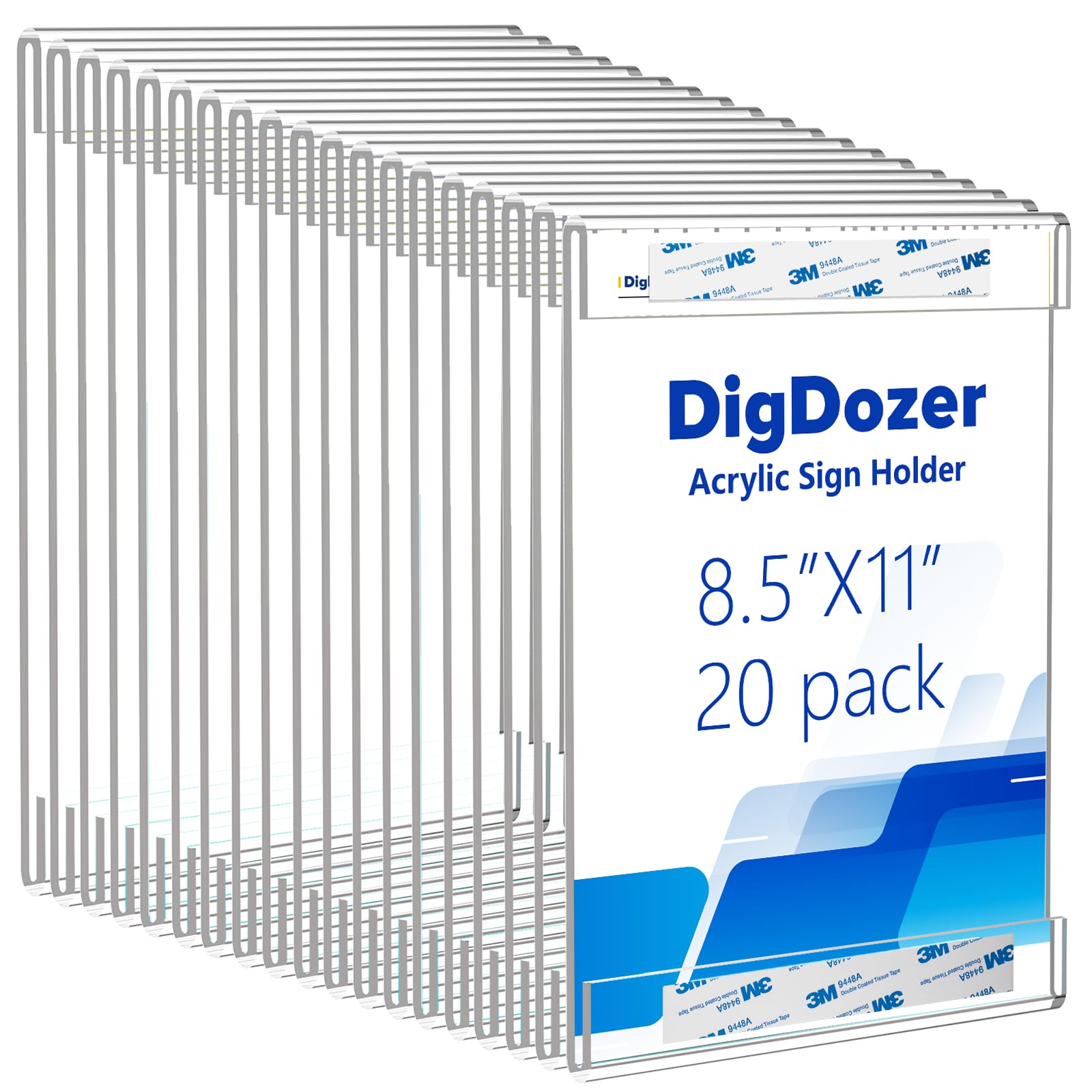 Amazon.com : DigDozer 20 Pcs Acrylic Sign Holder 8.5 x 11, Vertical ...