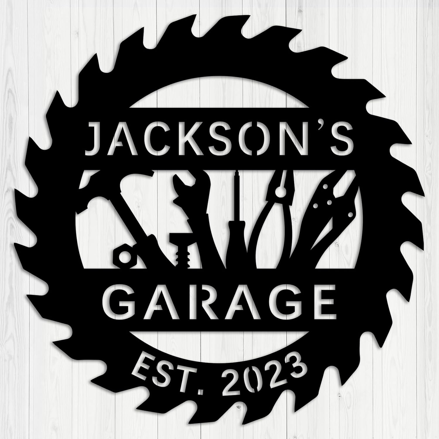 Amazon.com: Custom Personalized Metal Garage Sign - Workshop Wall Decor ...