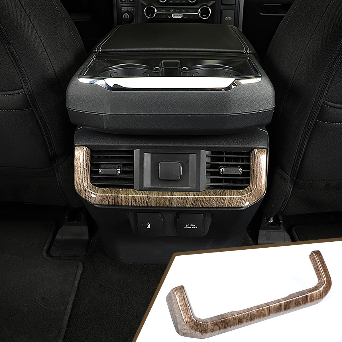 Amazon.com: Wood Grain Center Console Rear Air Vent Outlet Frame Trim ...