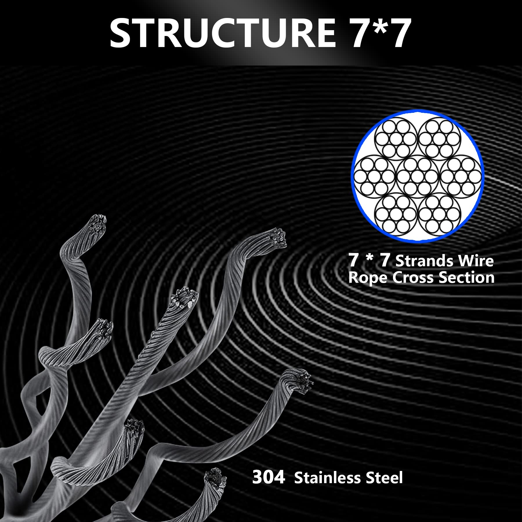 Snapklik.com : Wire Rope,1/8" Stainless Steel Cable, Aircraft Cable ...
