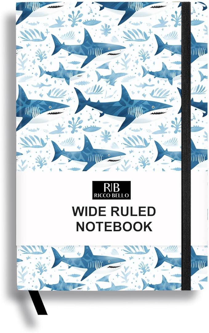 Amazon.com : RICCO BELLO Wide Ruled Hardcover Diary Journal School ...