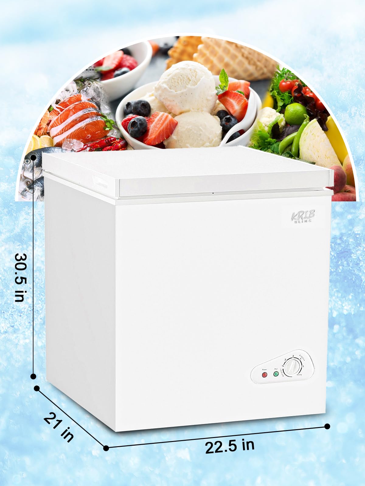 Snapklik.com : KRIB BLING 5.0 Cuft Chest Freezer Compact Deep Freezer ...