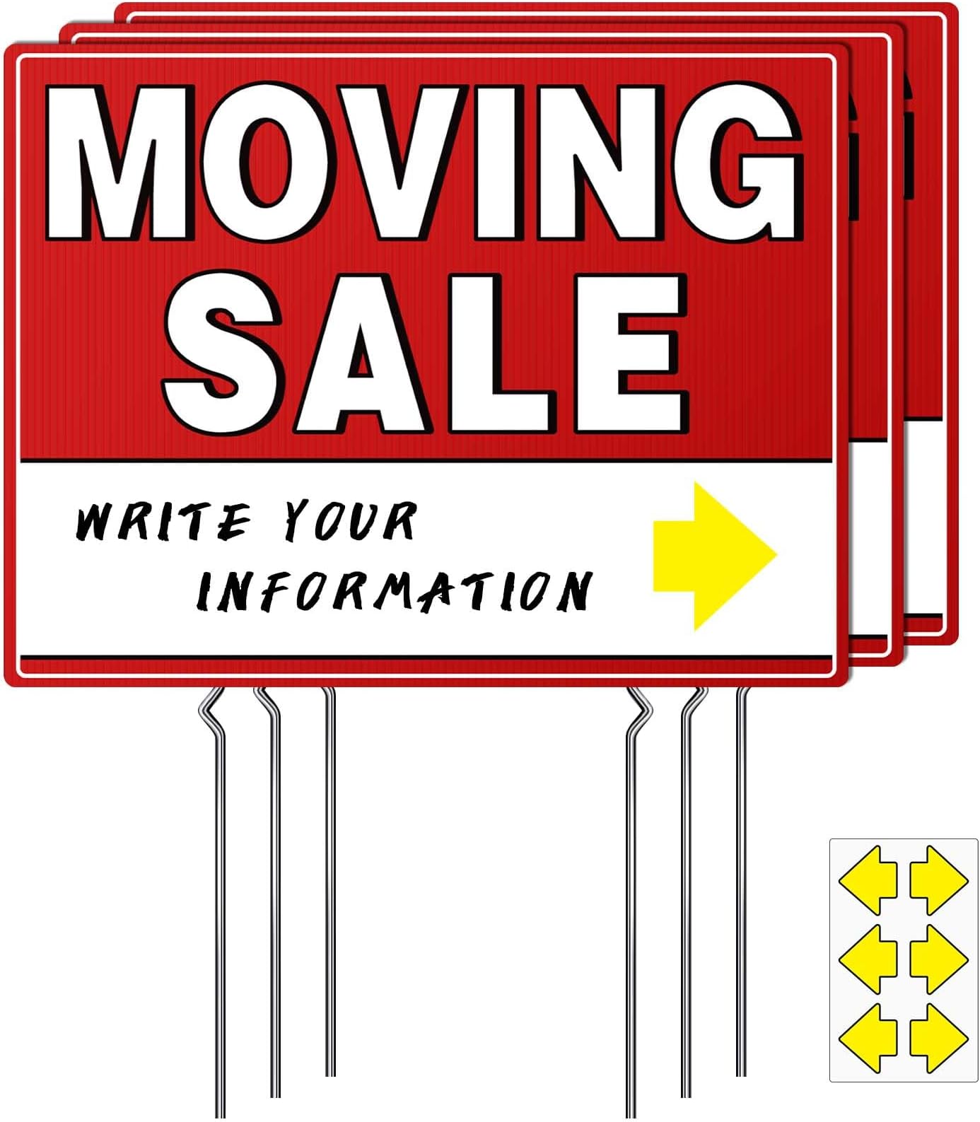 Amazon.com: Soaoo 5 Pcs Moving Yard Sale Signs 12 x 16 Inch Large ...