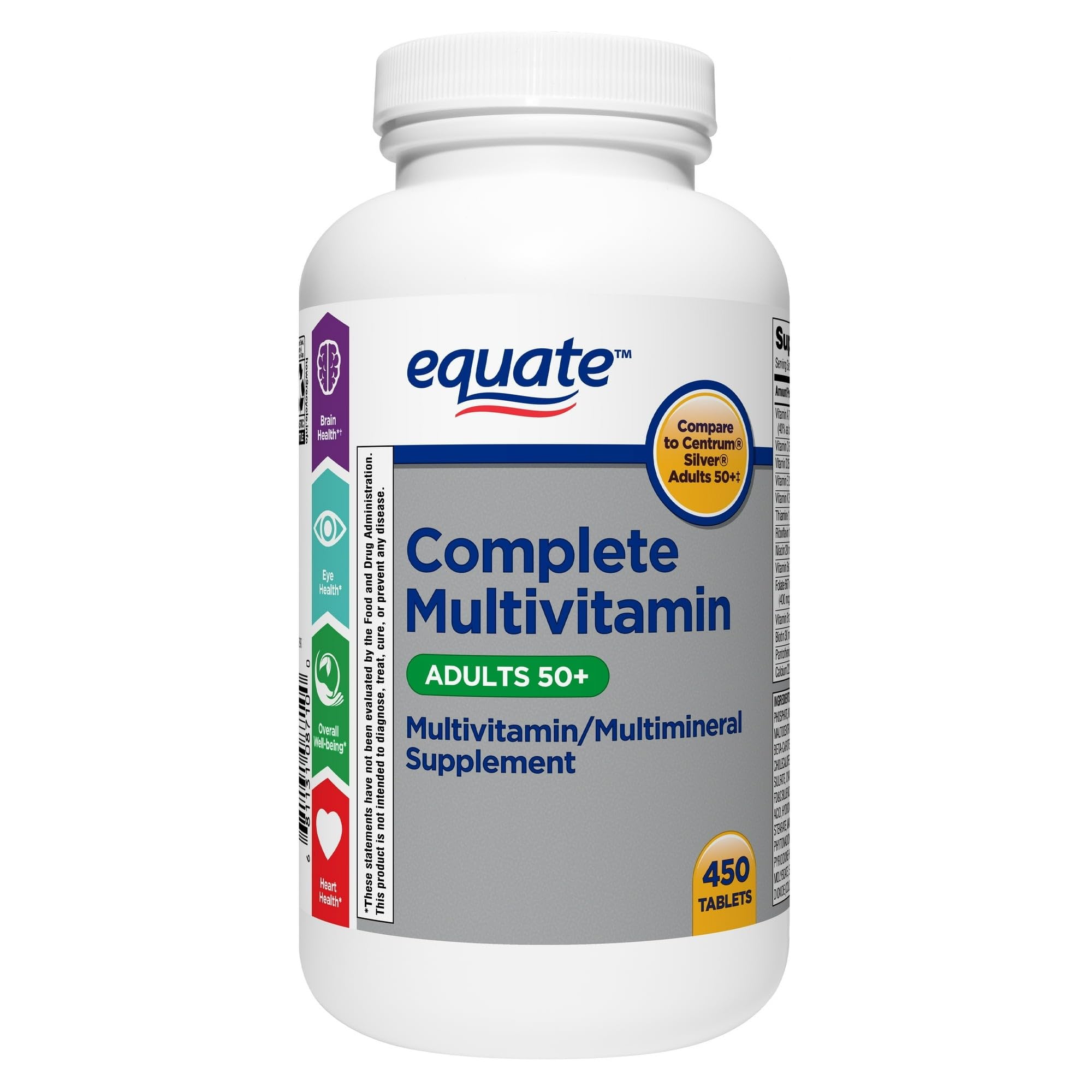 Generic Equate Complete Multivitamin Multimineral Supplement Tablets ...