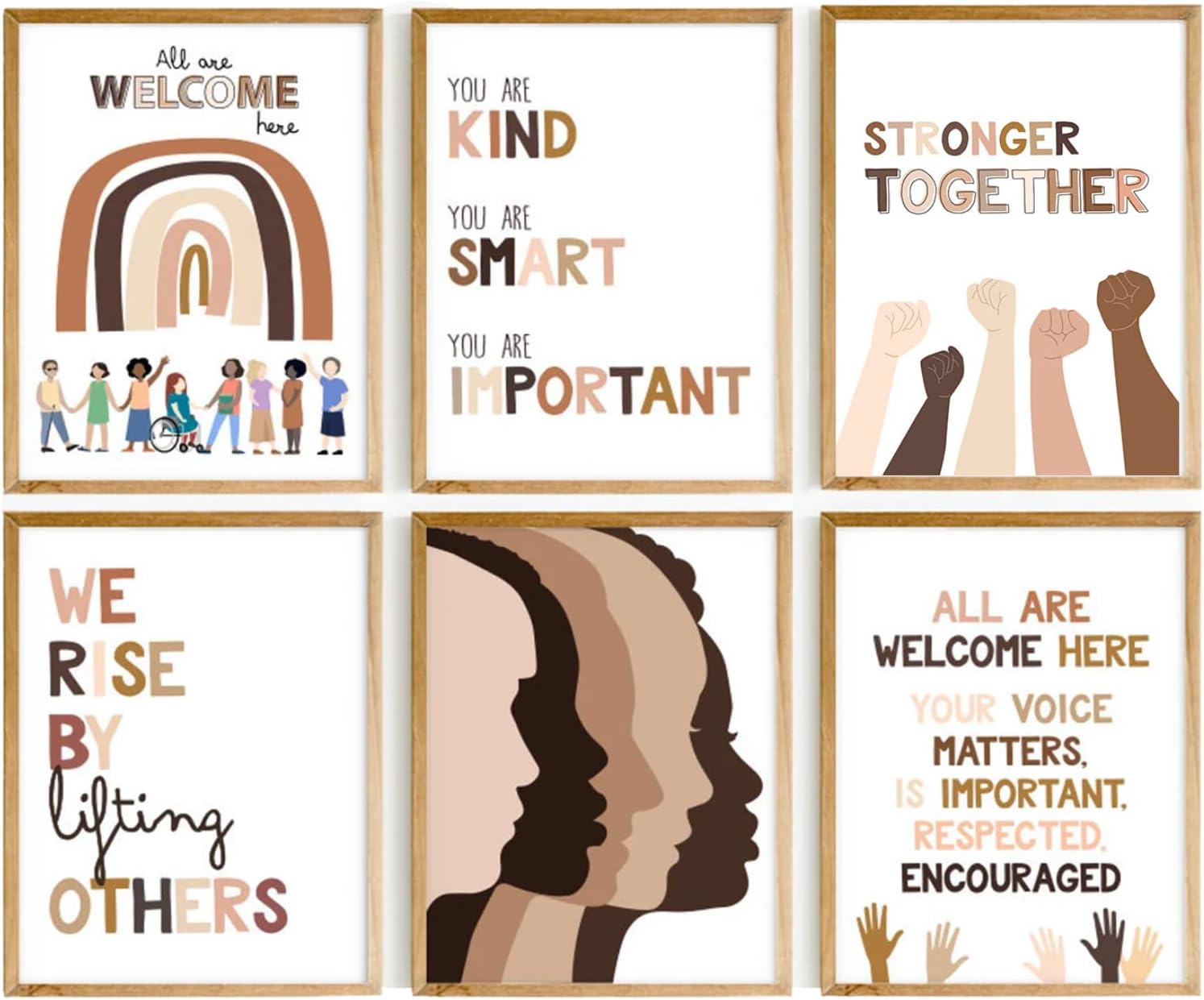 6 Rainbow Poster Diversity Posters for Classroom Decor,Motivational ...