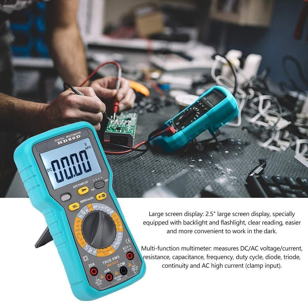 Buy SH-CHEN Digital Multimeter, HD80D 6000 Counts Volt Meter Manual ...