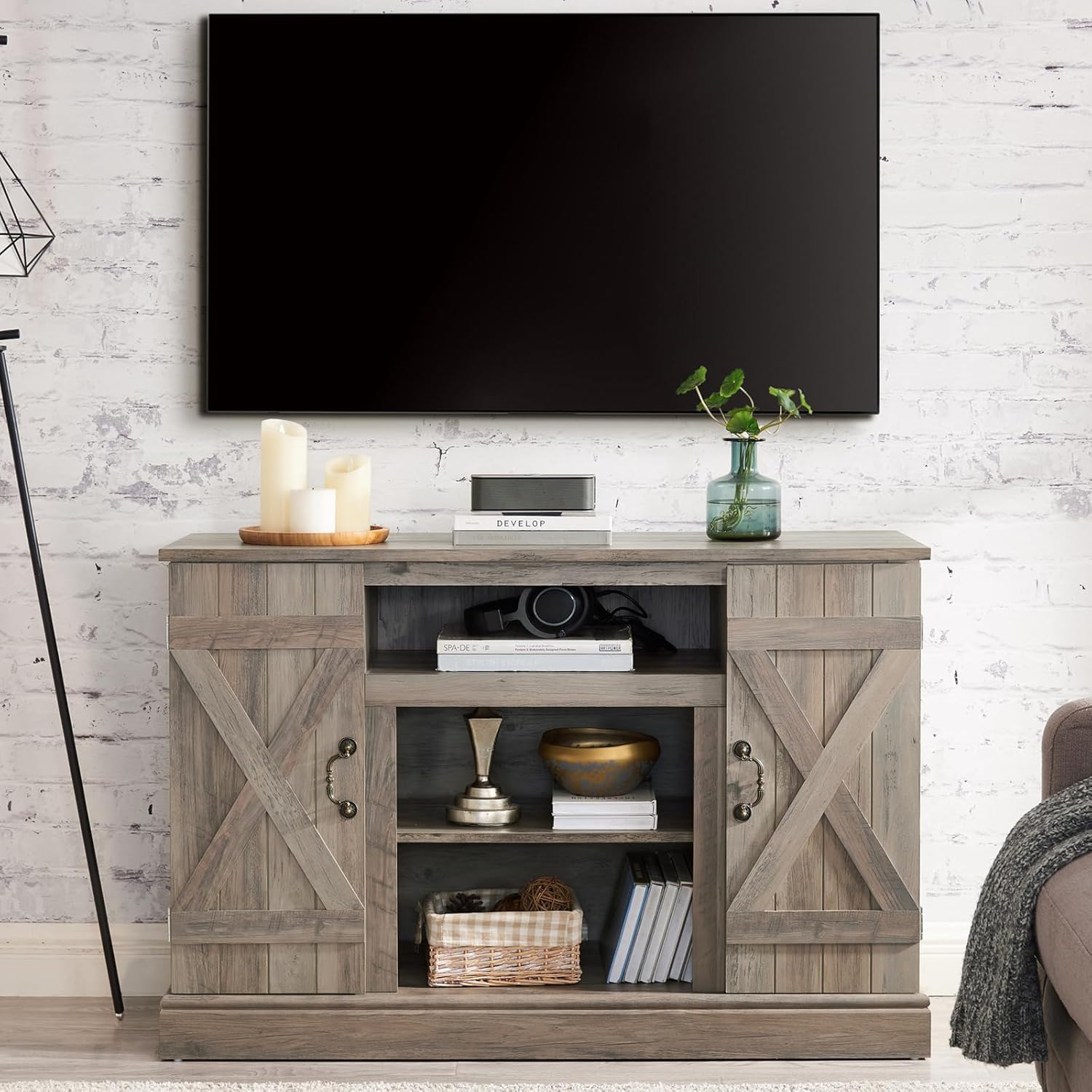 Amazon.com: Kernohan Farmhouse TV Stands for Living Room for TVs up to ...