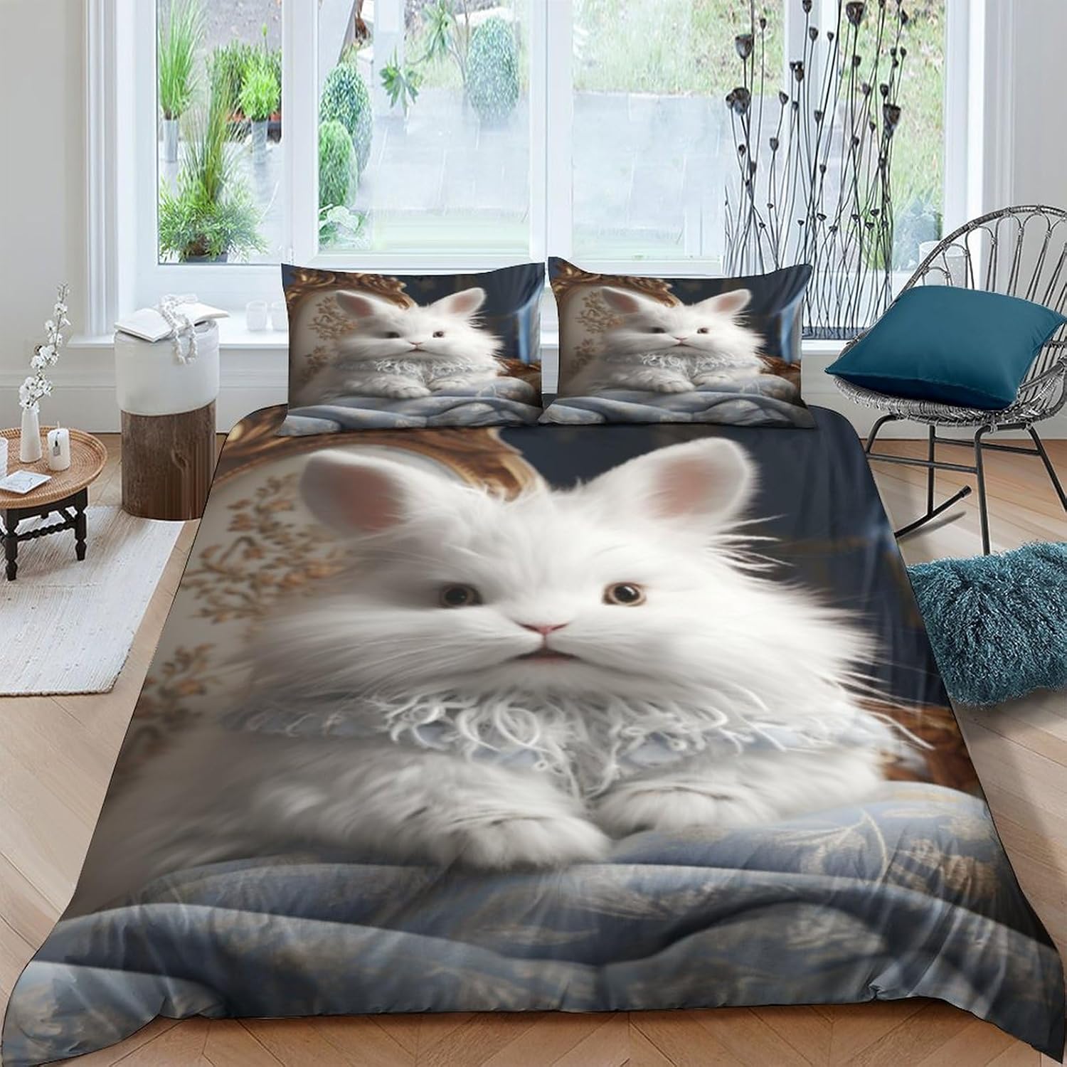 Amazon.com: GEEYOU Little Rabbit Quilt Cover Duvet Cover for Boys Girls ...