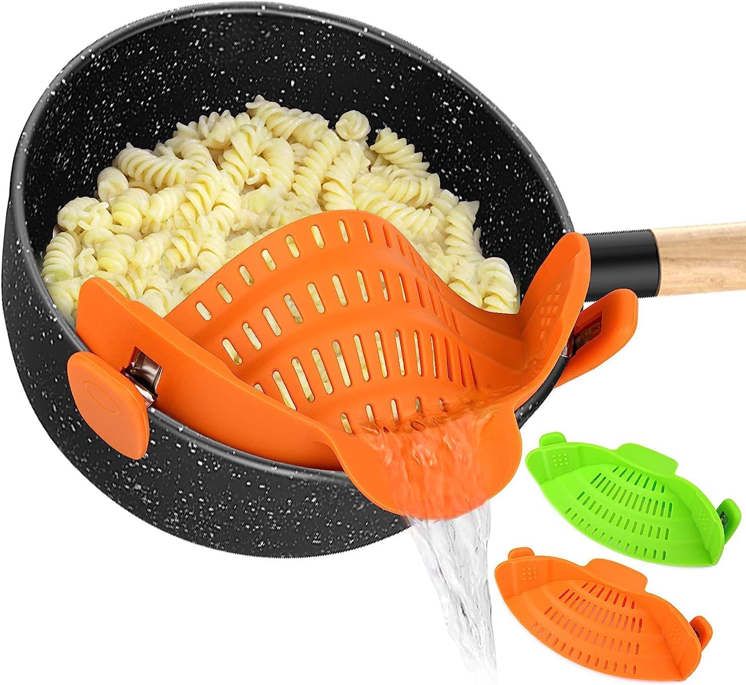 2 Pack Food Strainers, Silicone Pot Strainer, Fine Mesh Strainers Clip ...