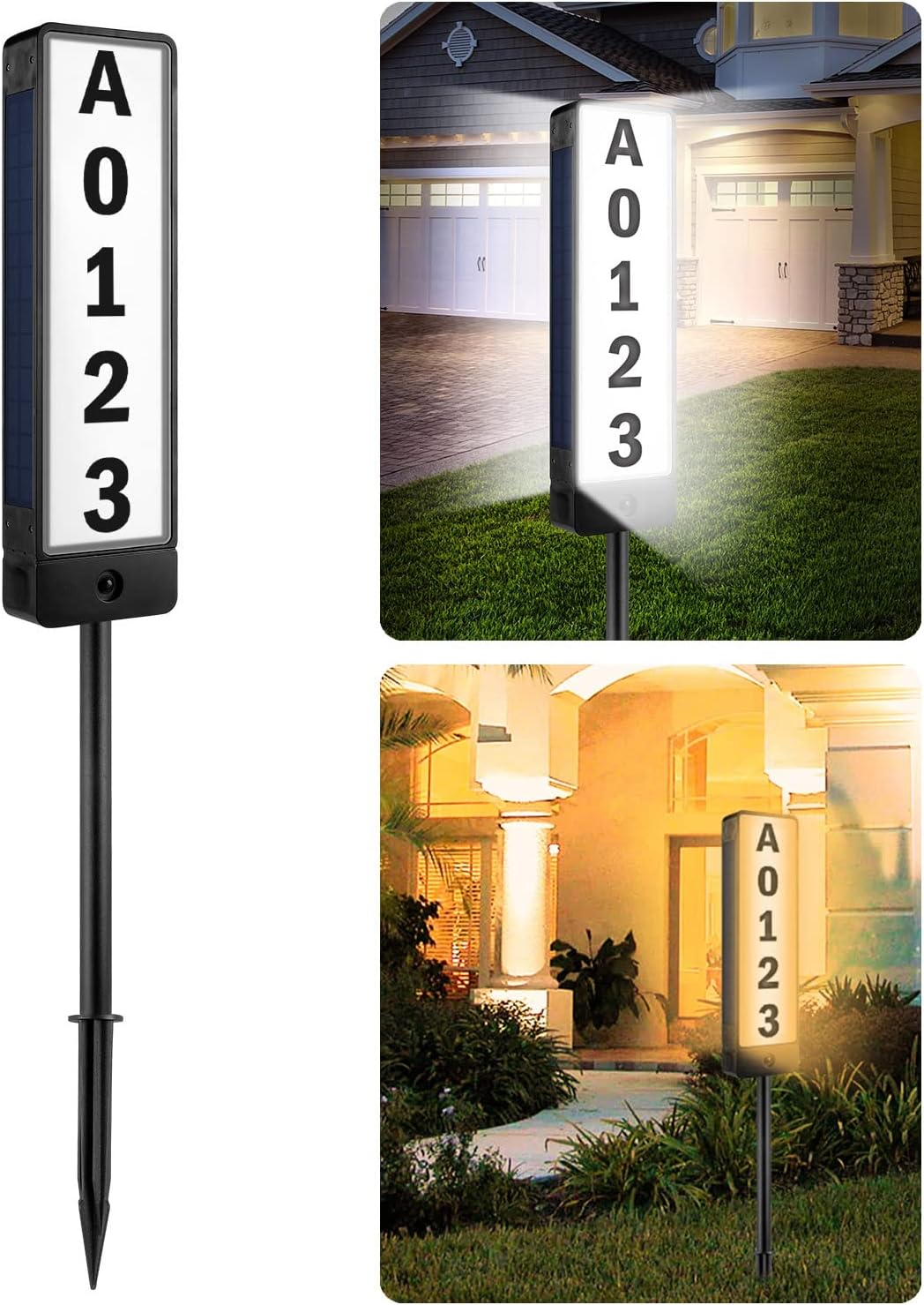 Amazon.com: ATDAWN Solar Lighted House Address Numbers Sign, Solar ...