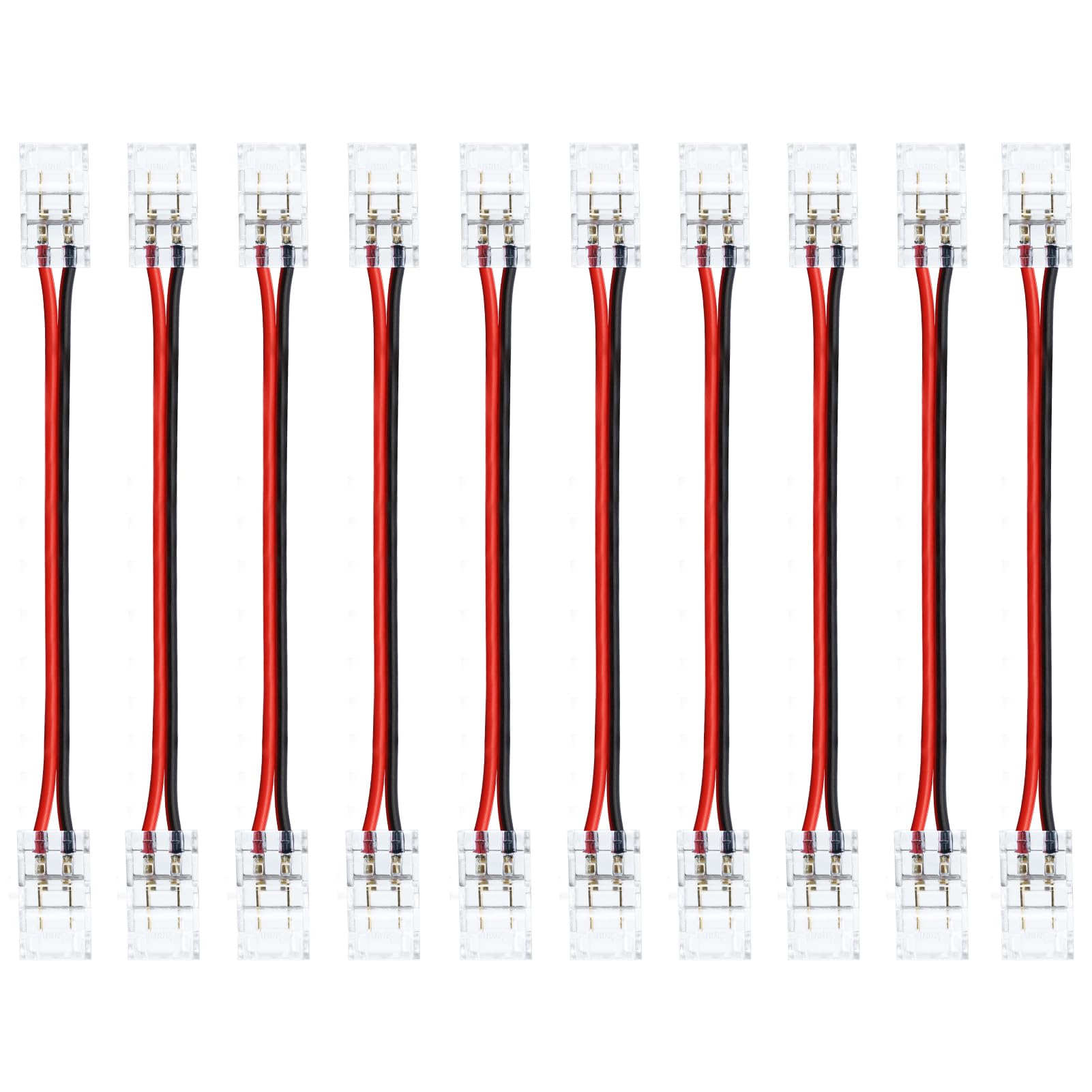 LightingWill LED Connectors 2Pin 8mm, 10 PCS Jumper Connector ...