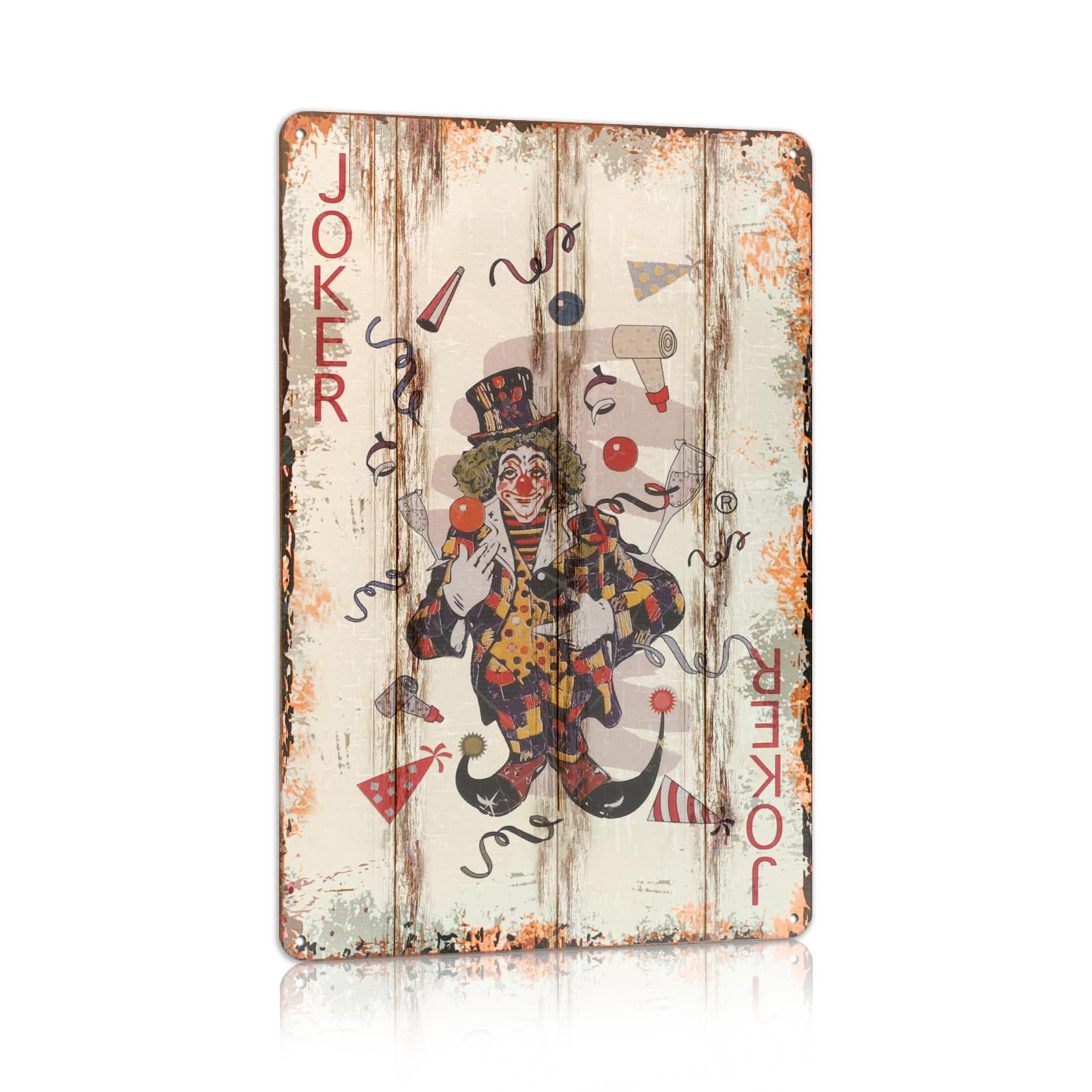 Amazon.com: Vintage Poker Metal Sign Red Joker Tin Sign Playing Card ...