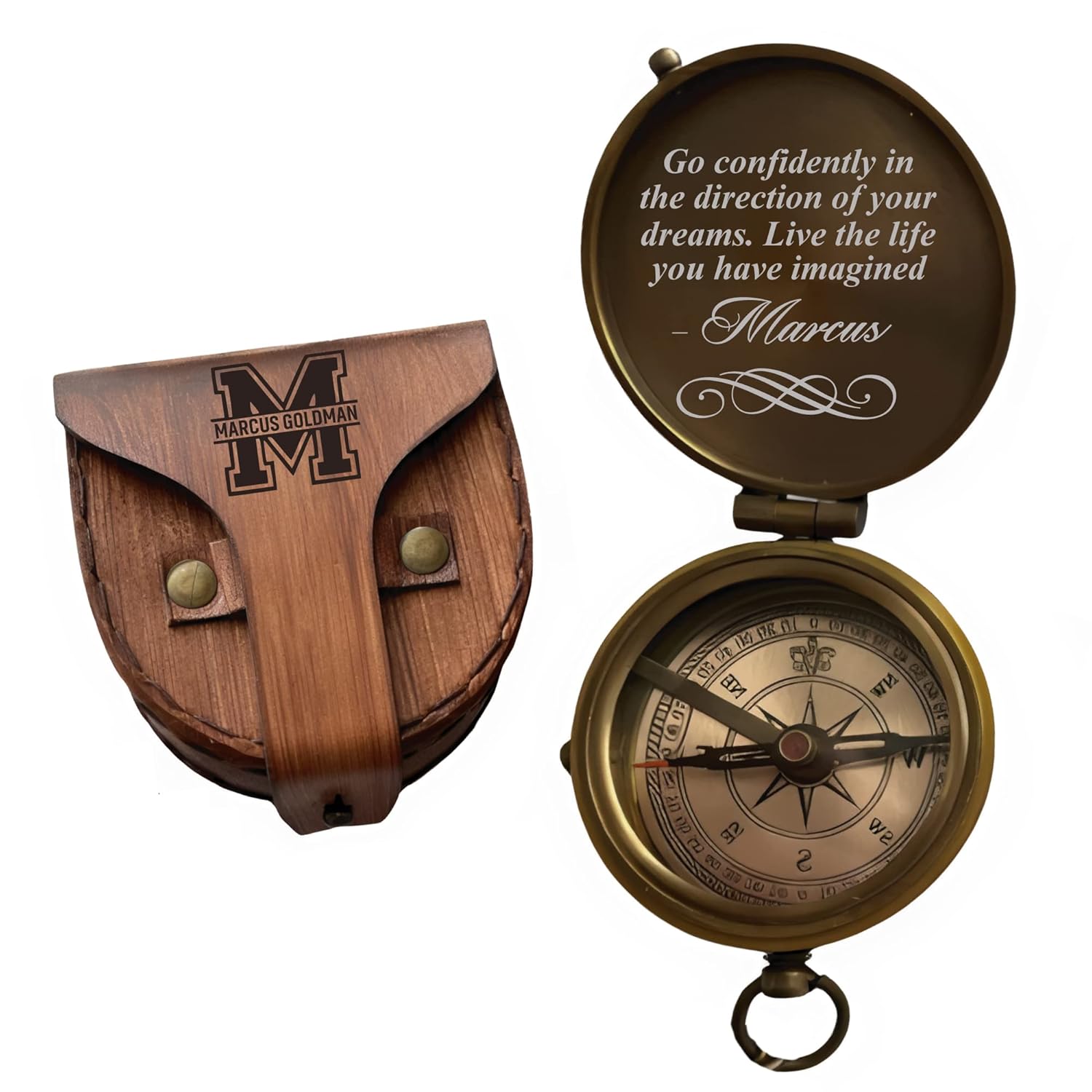 Amazon.com: Custom Engraved Working Compass, Personalized Compass ...
