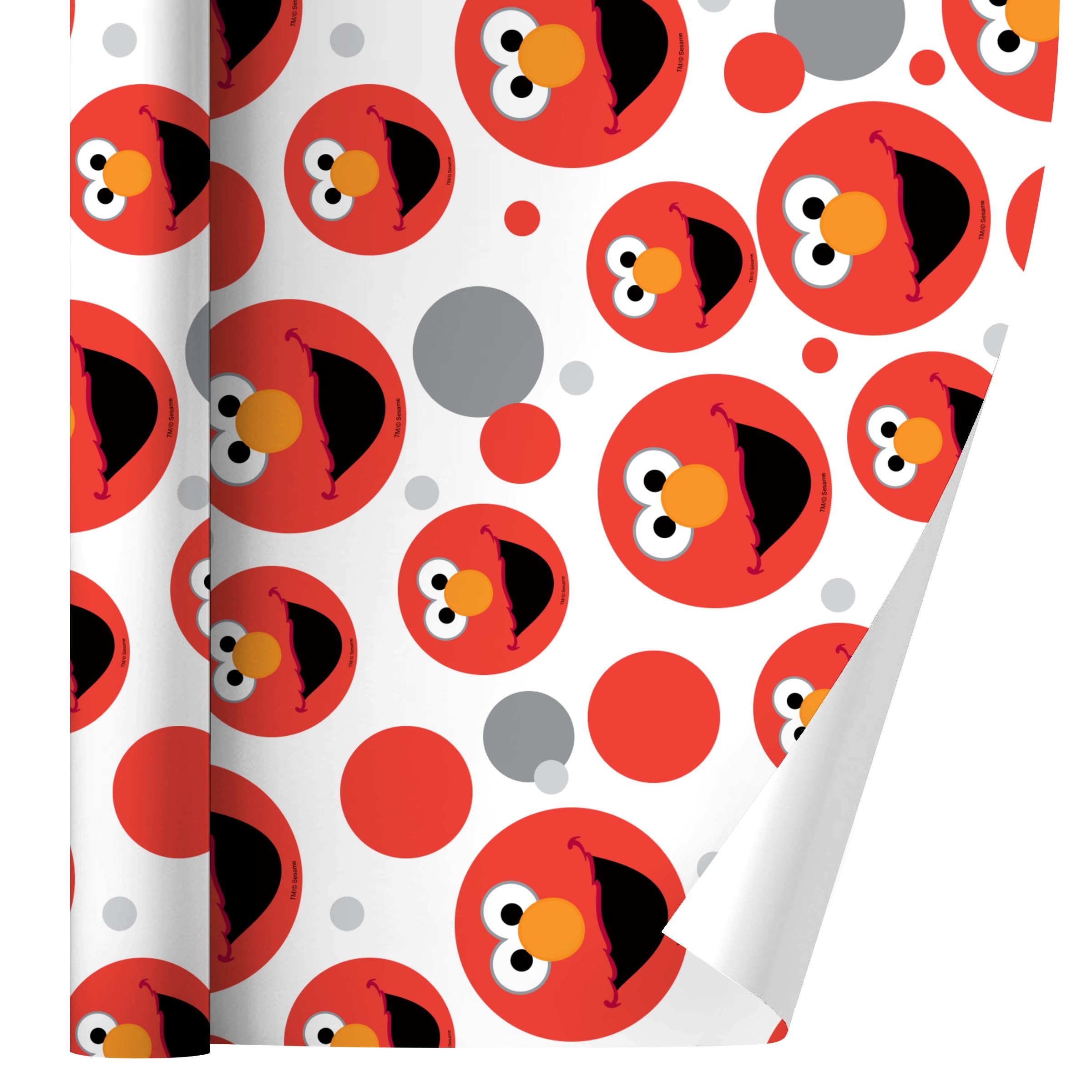 Amazon.com: Sesame Street Elmo Face Gift Wrap Wrapping Paper Roll ...