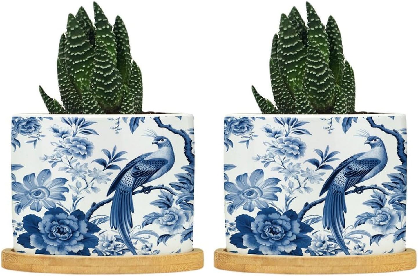 Amazon.com: BRUYU5SE Blue Indigo Floral Chinoiserie Planters Ceramic ...