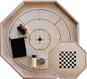 Amazon.com: The Gold Standard Board - Traditional Octagon Crokinole ...