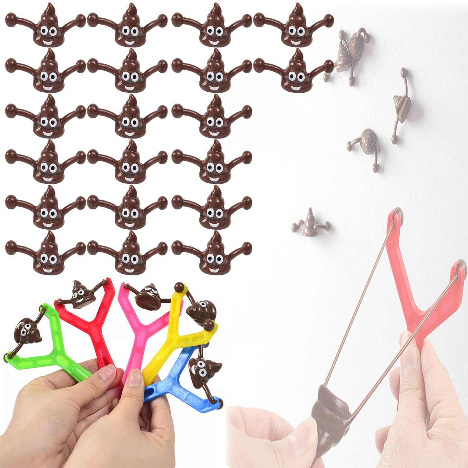 Ivieicip 2023 New Funny Smiley Poop Slingshot Toy Mini Rubber ...