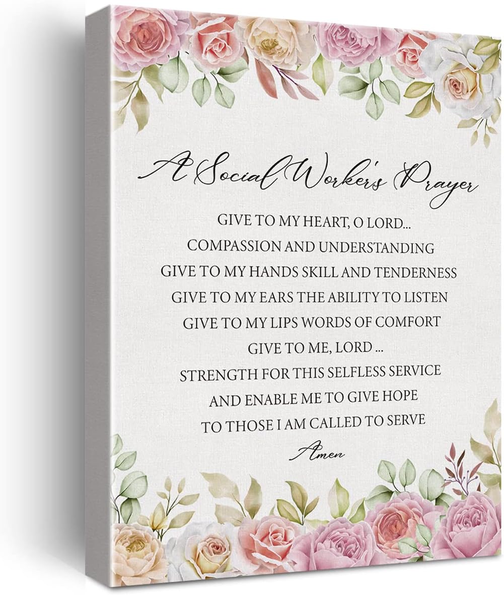Amazon.com: GTGIC Social Worker Canvas Wall Art a Social Worker's ...