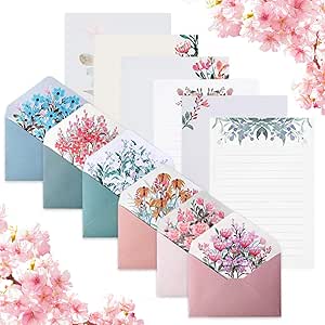 36PCS Letter Writing Paper and Envelopes, Floral Stationery Letter ...