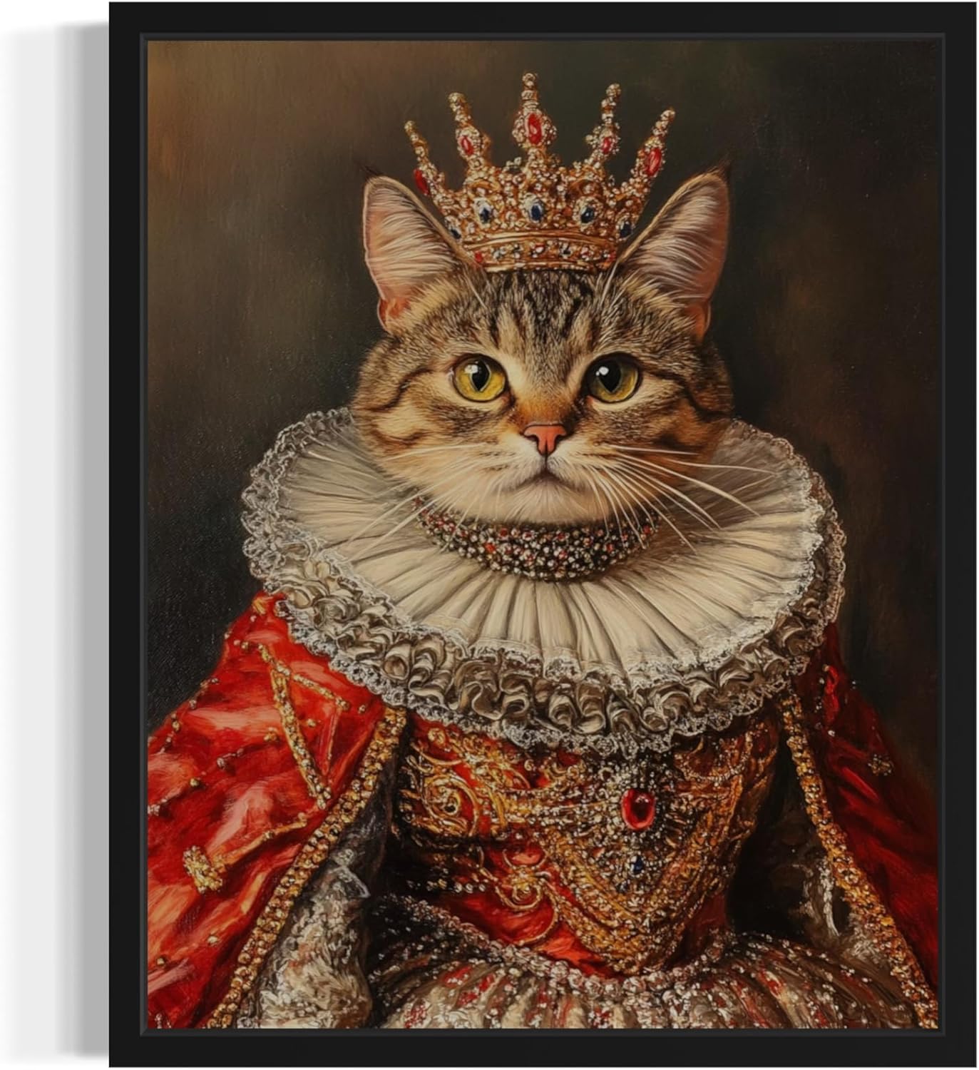 Amazon.com: Queen Cat Portrait Art Poster Print, Cat Kitten Painting ...