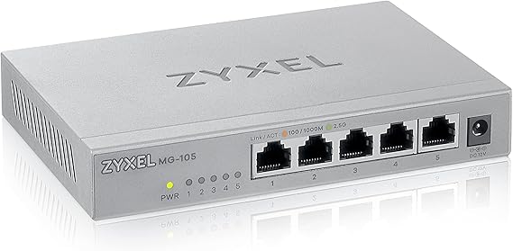 Amazon.com: Zyxel 5-Port 2.5Gb MultiGig Ethernet Unmanaged Switch | 5 x ...