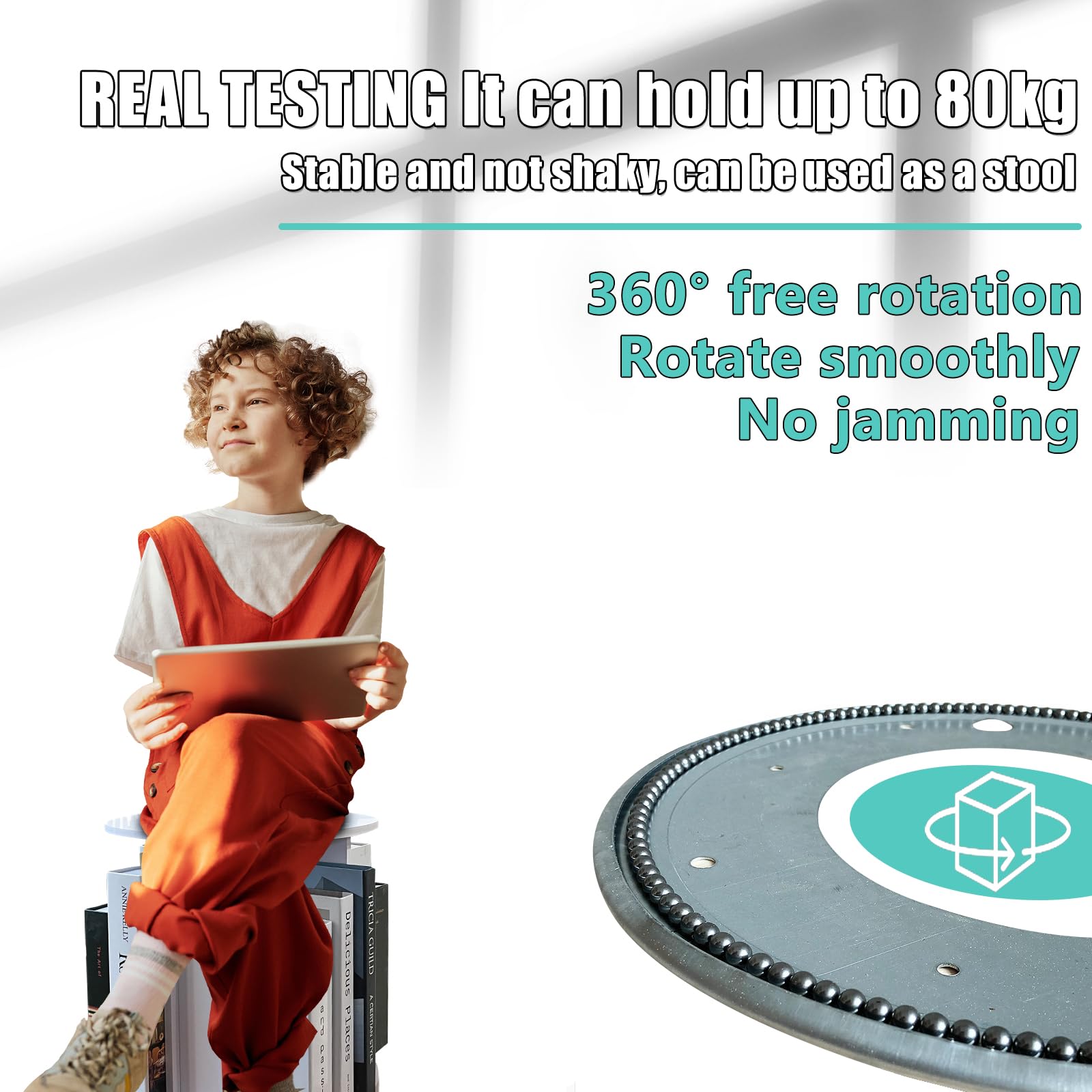 Snapklik.com : YGYQZ Upgraded Rotating Bookshelf - Bling 360 View ...