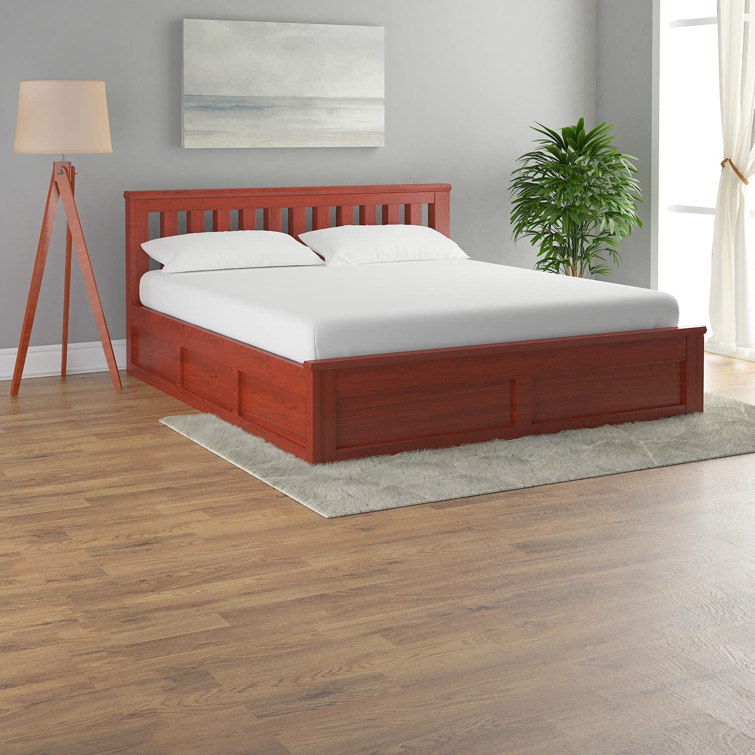 Mahogany Wood Beds Kalloh Mahogany 60X75 Queen Bed, Solid Wood Bed,