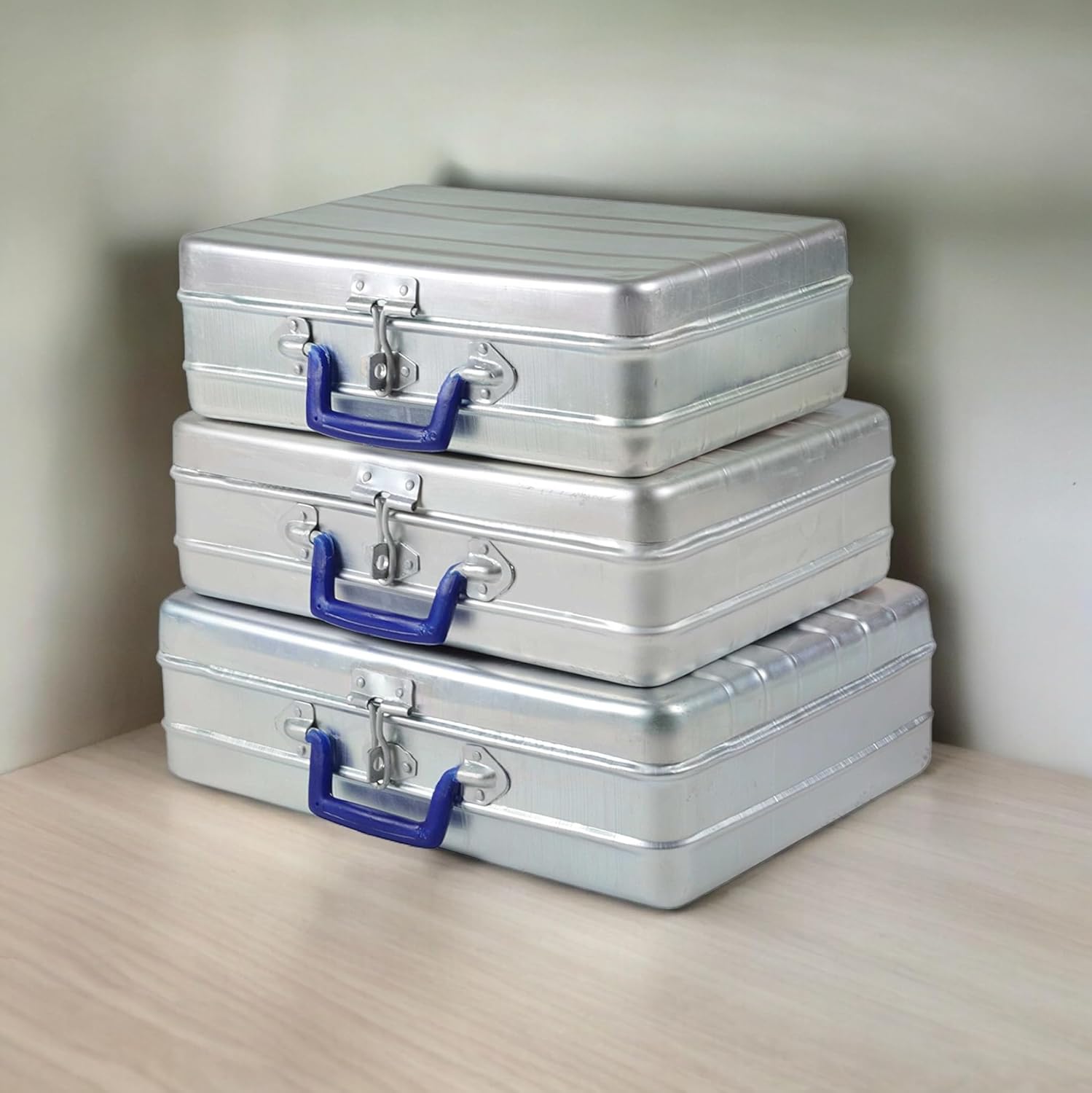 JAYCO Aluminum Storage Trunks/School Bags/Storage Boxes Set (12"-13"-14 ...