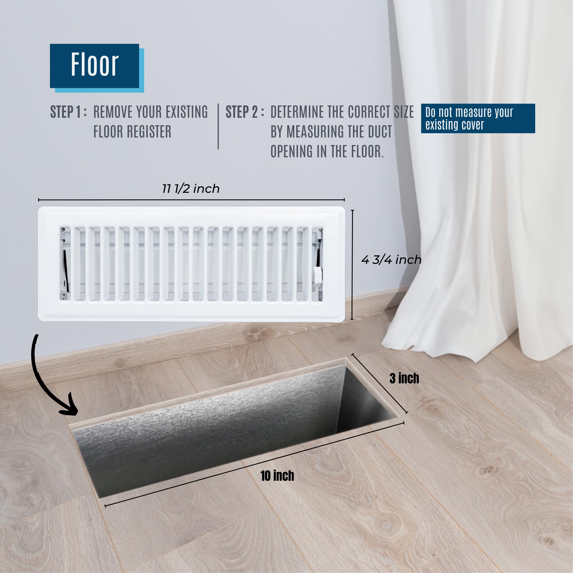 Snapklik.com : Handua 3 X 10 Duct Opening Size Floor Register