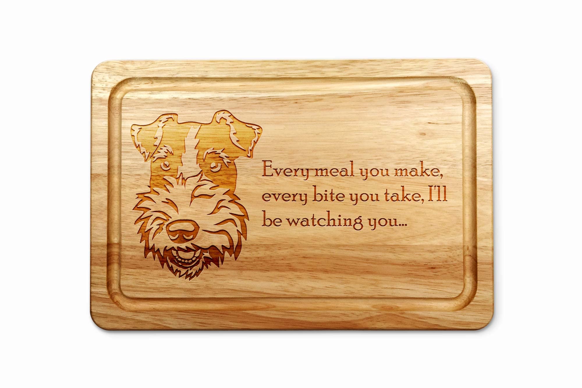 Wire Fox Terrier Wooden Chopping Board 30 x 20 cm : Amazon.co.uk: Home ...