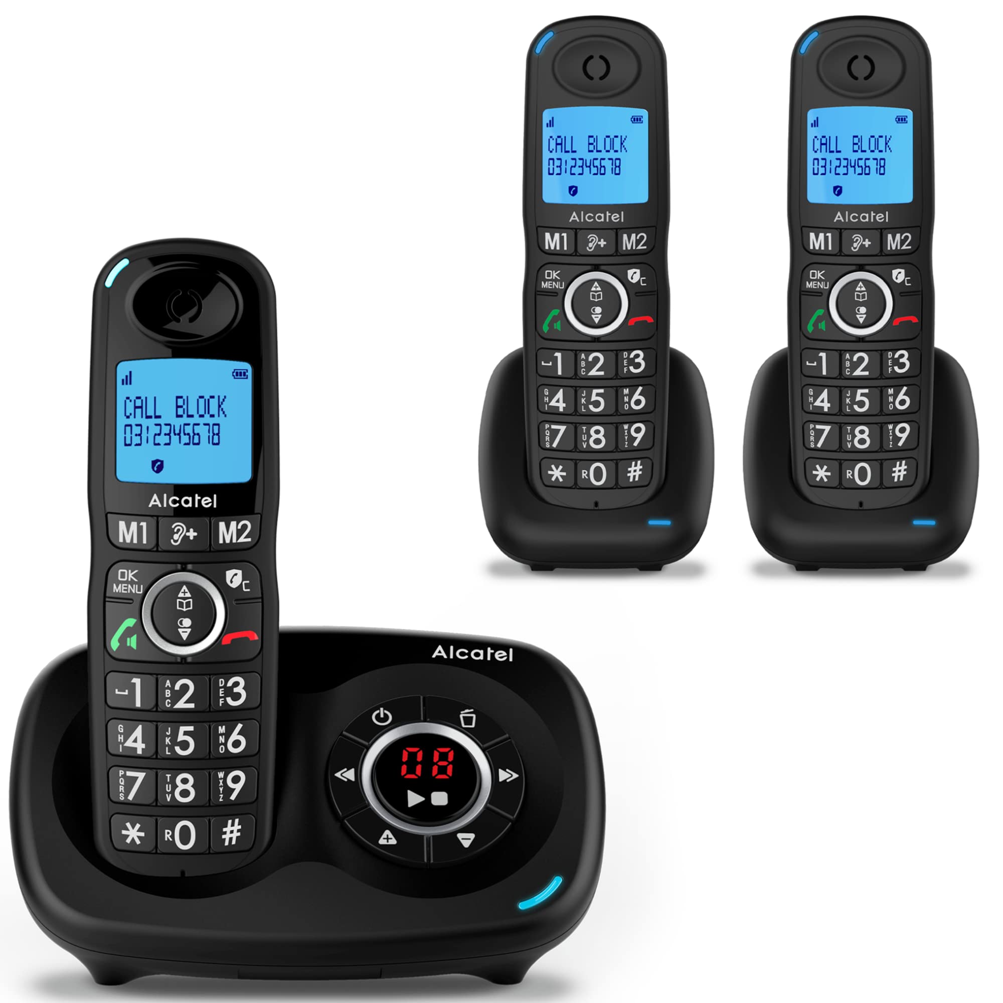 Alcatel XL595 Voice Trio - 3 Cordless Handsets with Answer Machine ...