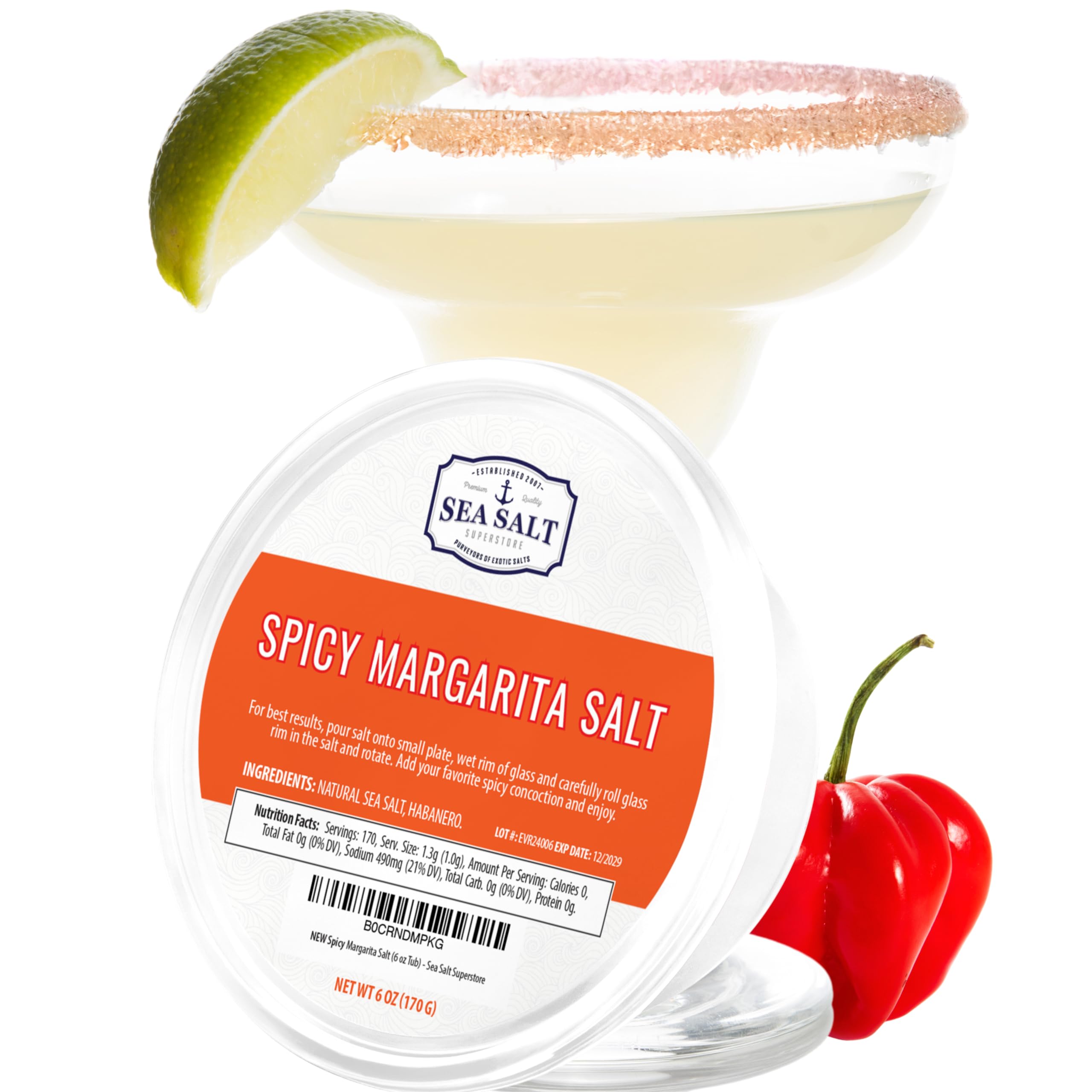Amazon.com : Spicy Margarita Salt Rimmer, Sea Salt Infused with ...