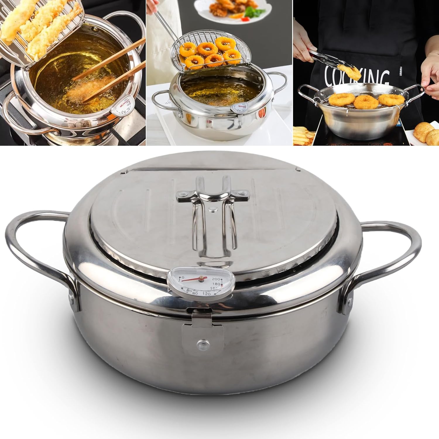 Deep Fryer Pot, Japanese Style Mini Stainless Steel Frying Pot ...