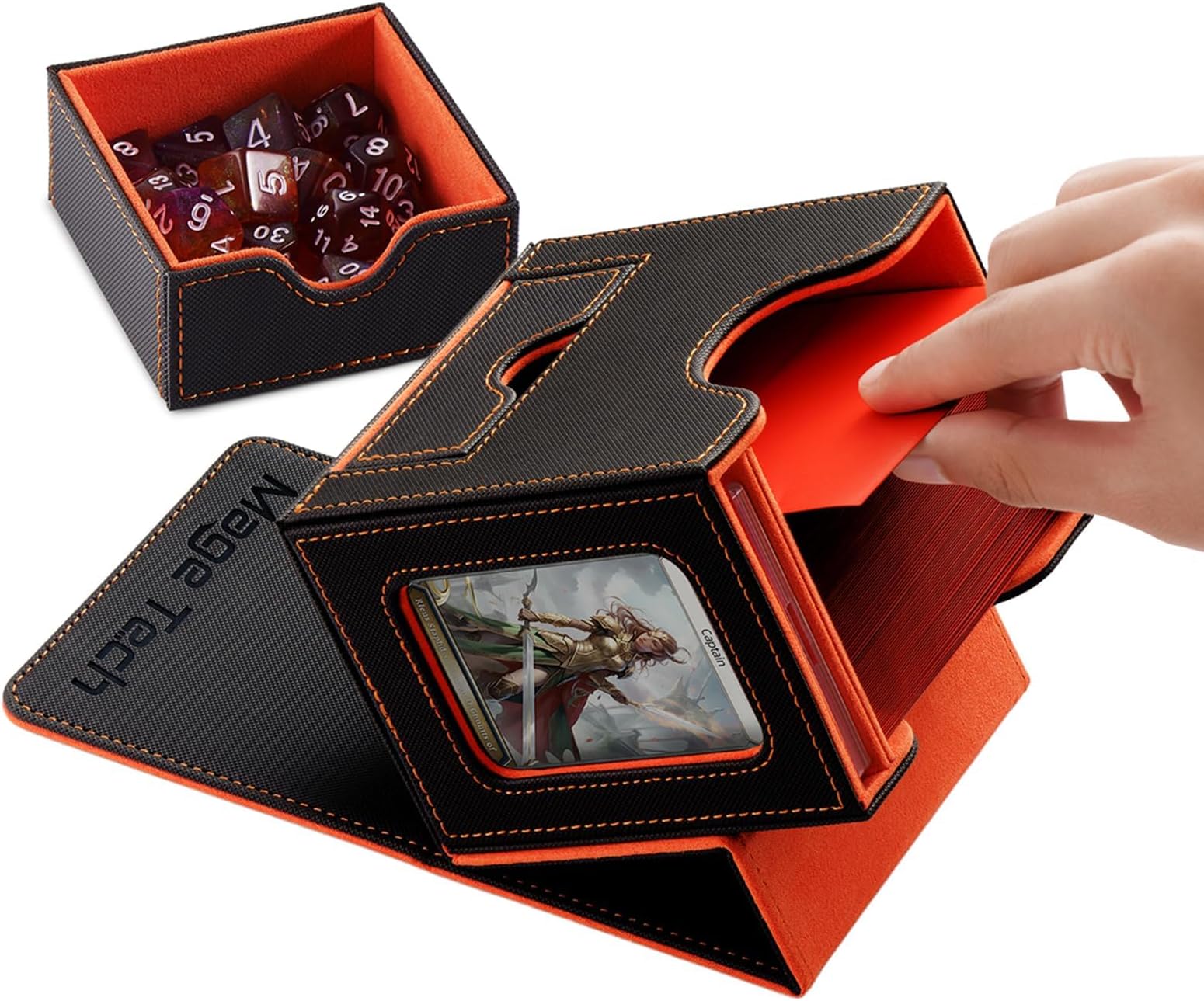 KakapopoTCG Deck-fast (negro): caja de cubierta, caja de dados, MTG ...