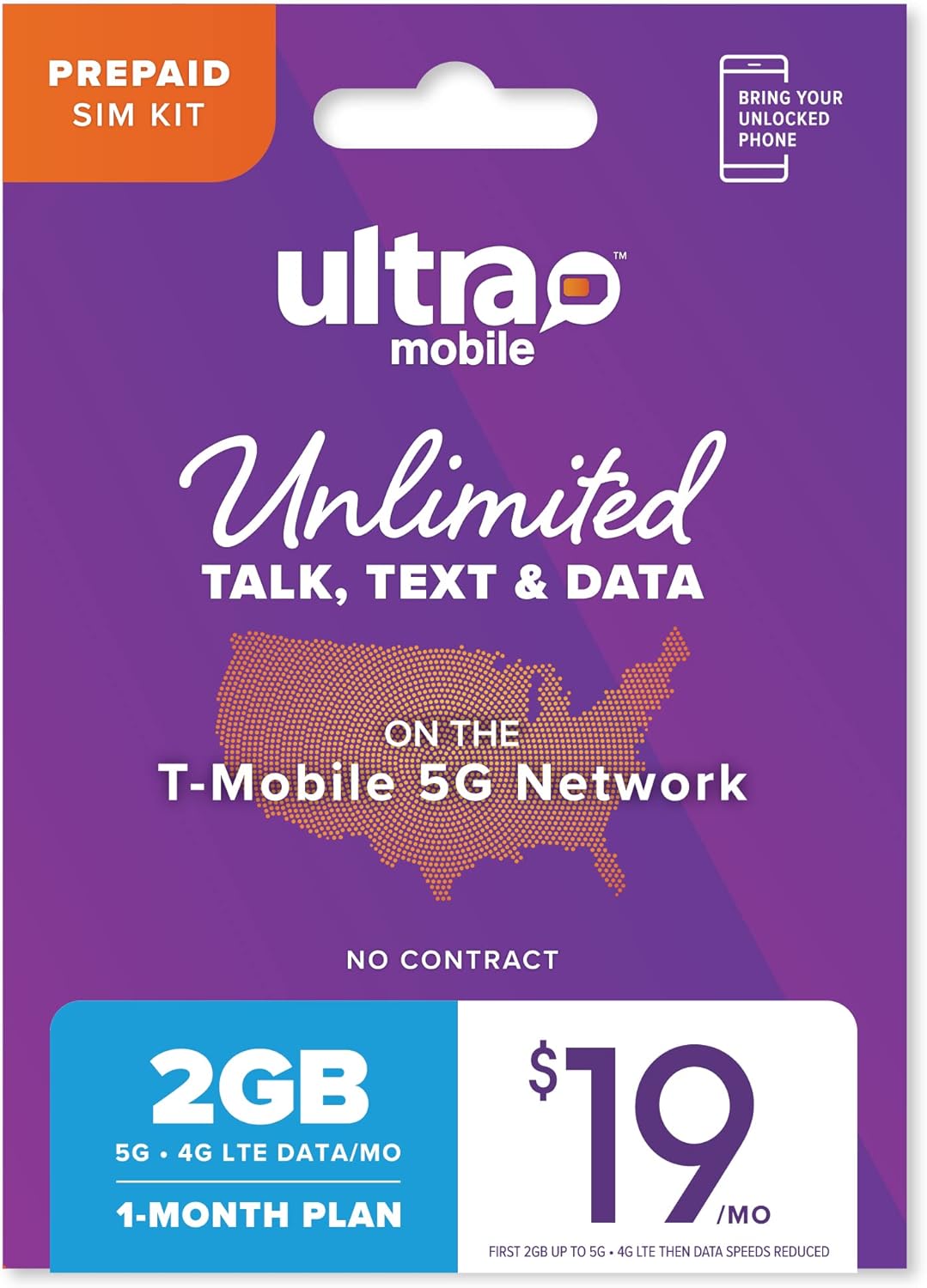 Amazon.com: $19/mo. Ultra Mobile Prepaid Phone Plan with Unlimited ...