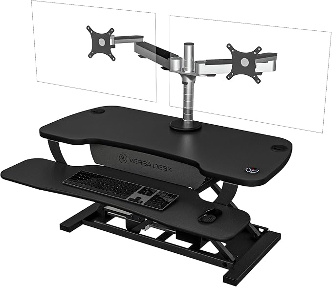 Amazon.com: VERSADESK Electric Standing Desk Converter Bundle, 36" Wide ...