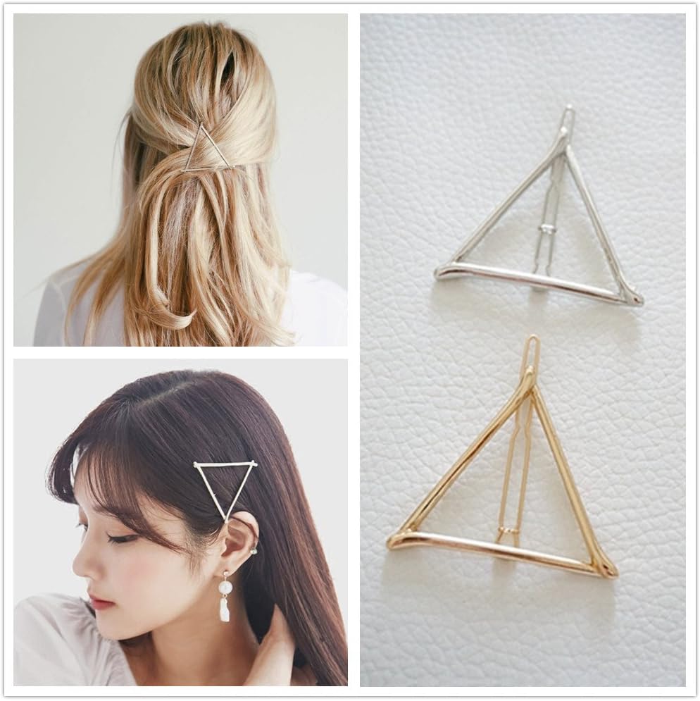 Amazon.com : Minimalist Geometric Triangle Hair Clip, Dainty Hollow ...