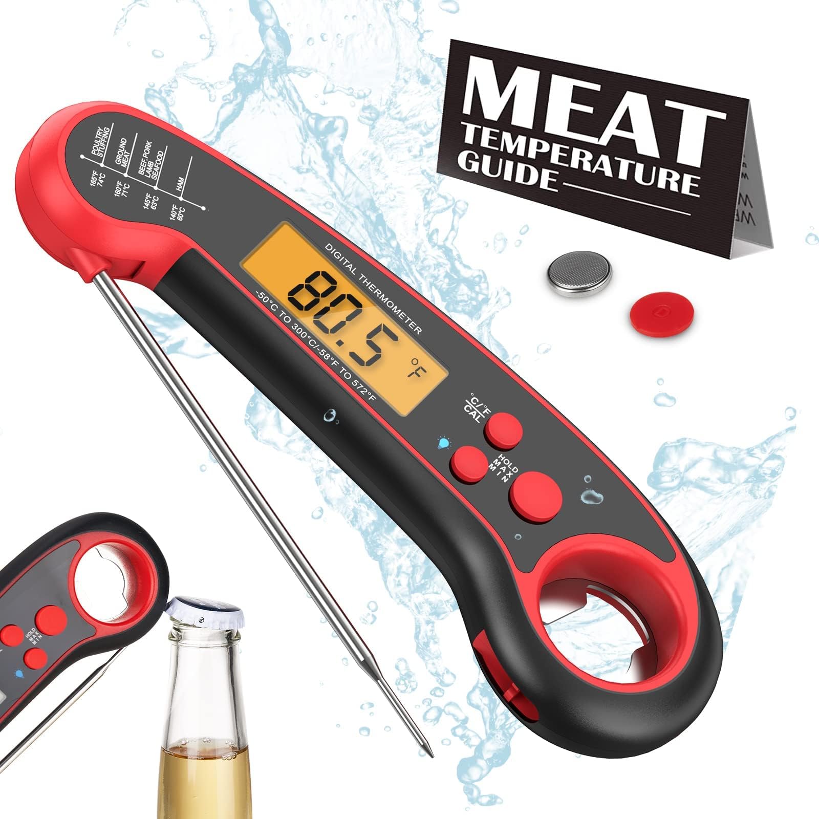 Amazon.com: Meat Thermometer, Meat thermometers for Grilling Ultra-Fast ...