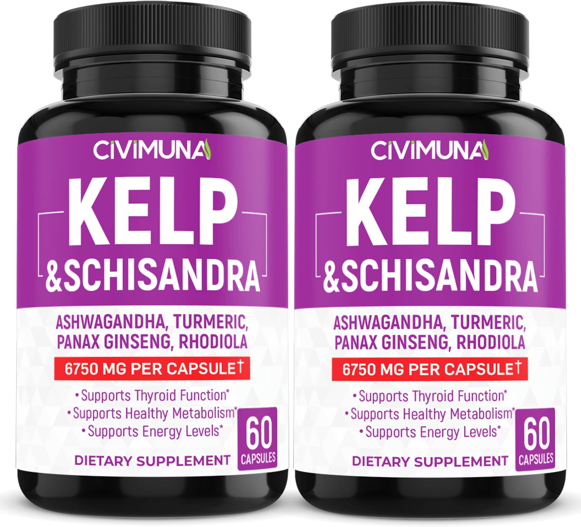 Amazon.com: (2 Packs) Kelp Capsules 6550mg - Kelp, Schisandra ...