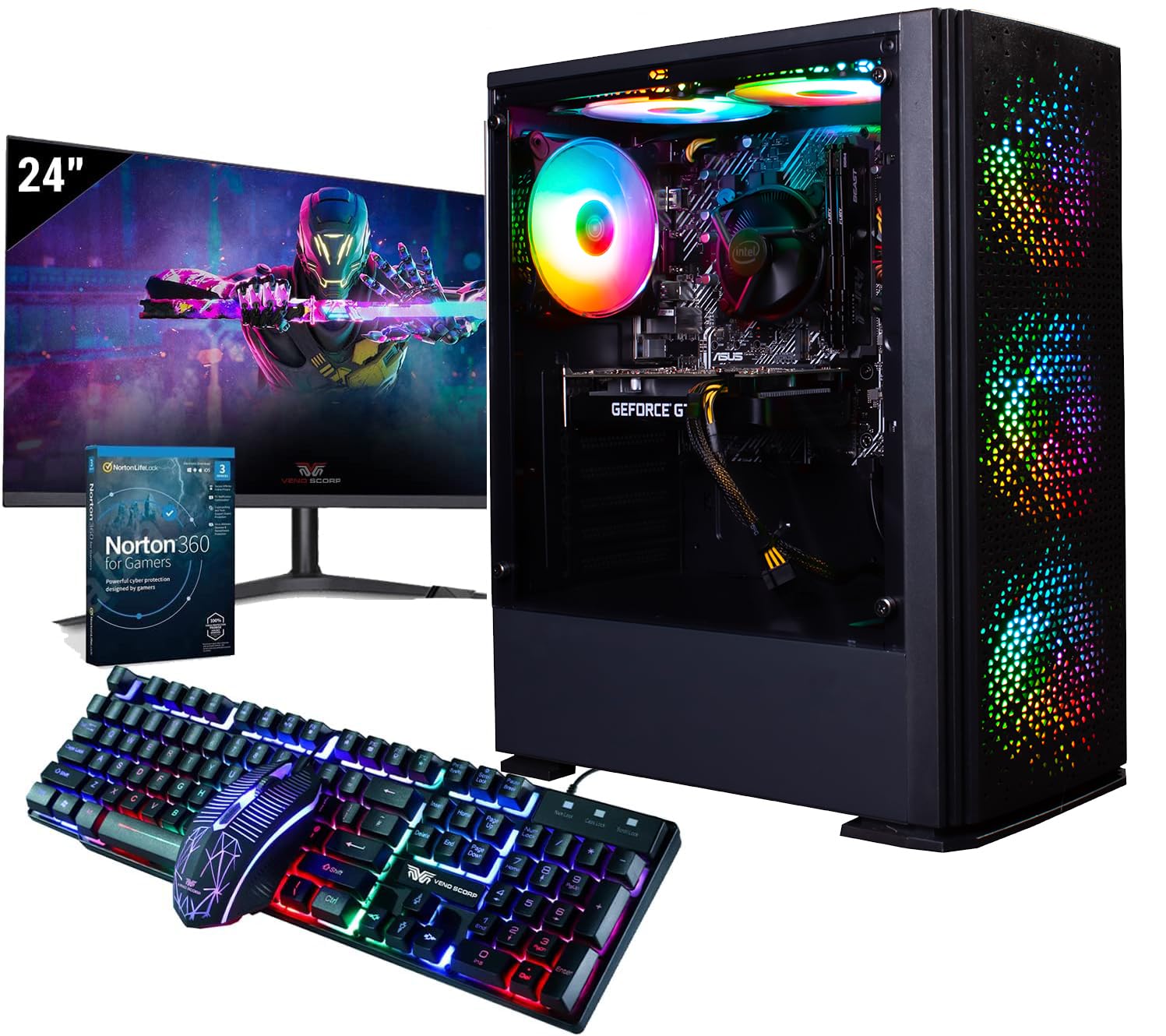 Buy Veno Scorp Gaming PC – New 24" 75HZ Gaming Monitor Bundle AMD Ryzen ...