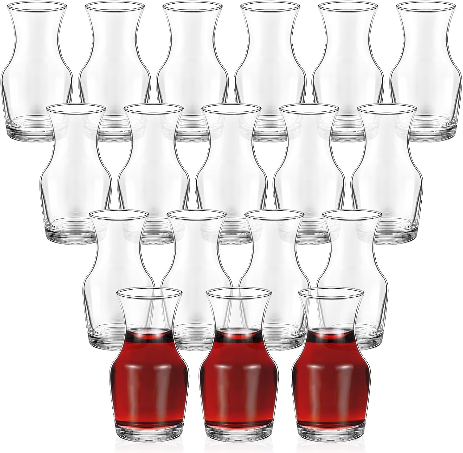 Amazon.com | Remagr 18 Pack Single Serving Wine Carafe Glass Small Mini ...