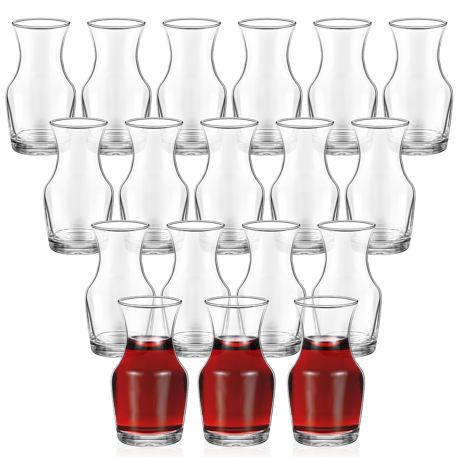 Amazon.com | Remagr 18 Pack Single Serving Wine Carafe Glass Small Mini ...