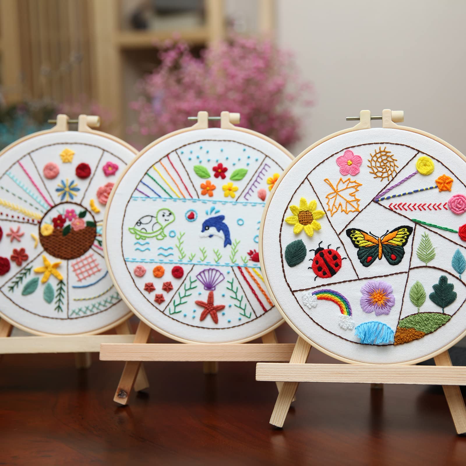 Snapklik.com : Emopeak 3 Sets Beginners Embroidery Stitch Practice Kit ...