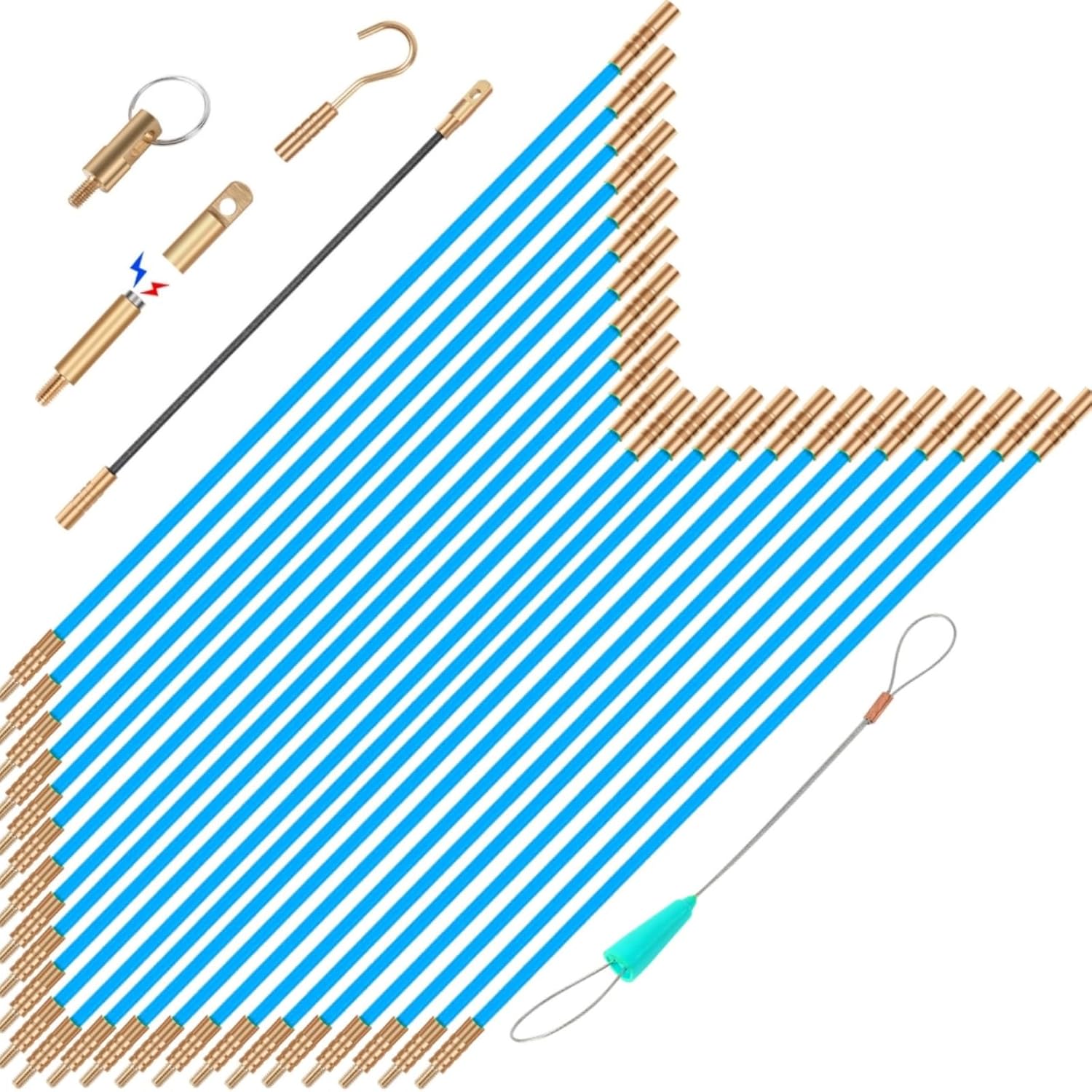 GURADESIGN 32.2FT Fiberglass Running Electrical Wire Cable Glow Rods ...