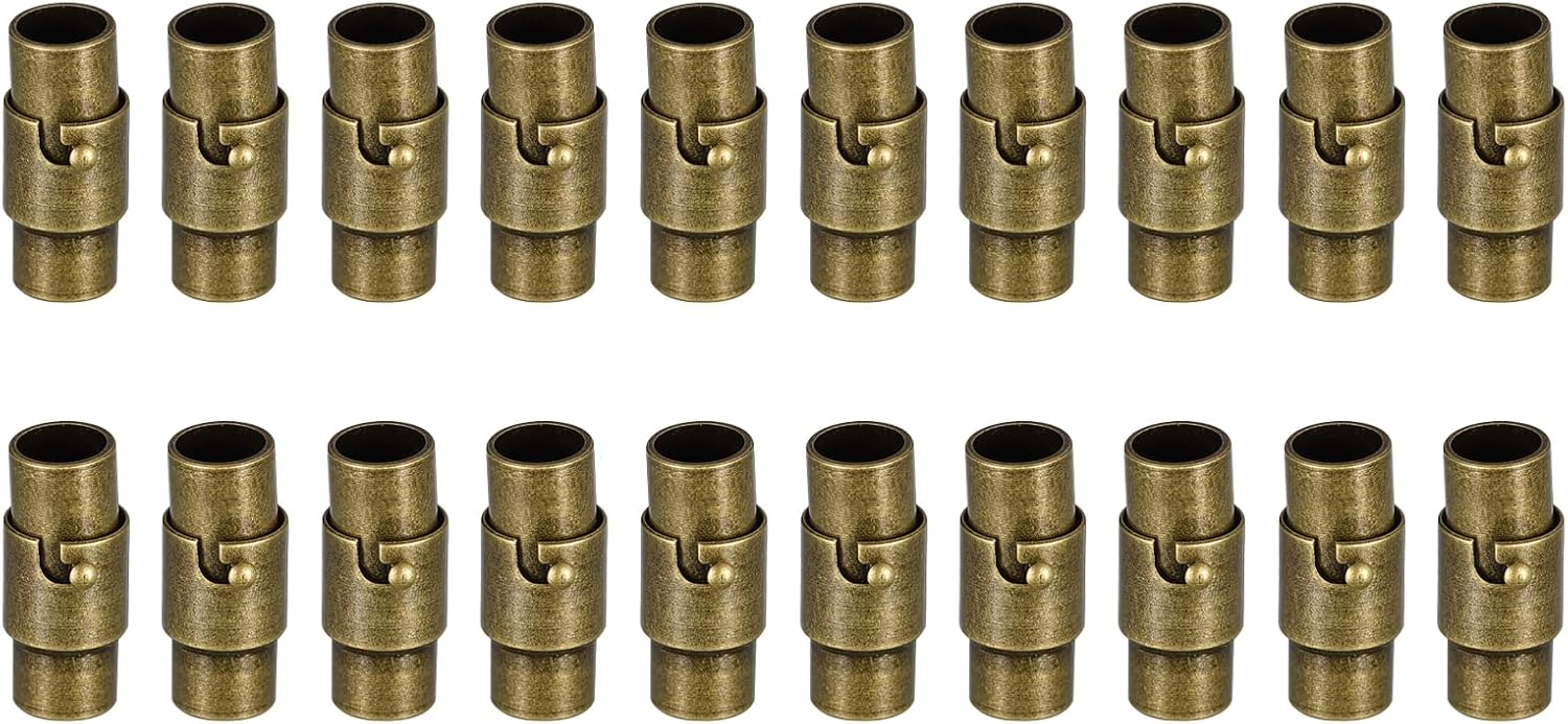 Amazon.com: uxcell Leather Cord End Clasp, 20Pcs 5mm Hole Leather ...