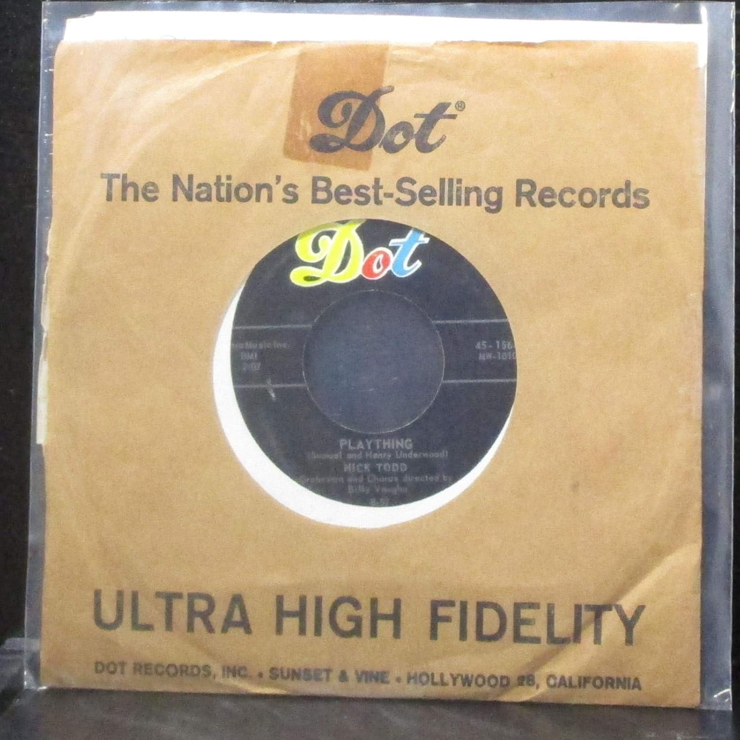 Amazon.com: Nick Todd - Plaything / The Honey Song - 7" Vinyl 45 Record ...