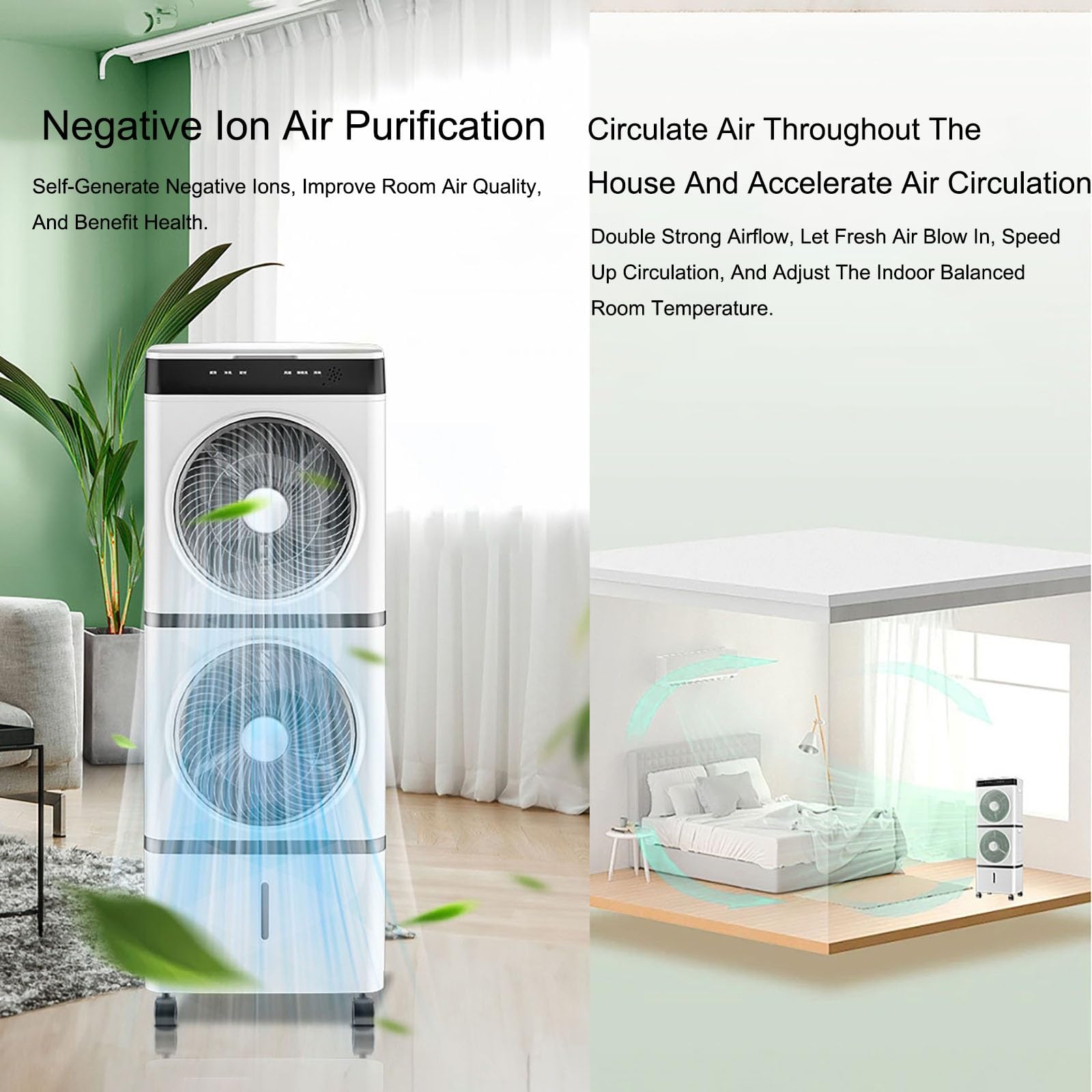 Swamp Cooler Air Conditioner Evaporative With Ice Packs & Remote - 4-in ...
