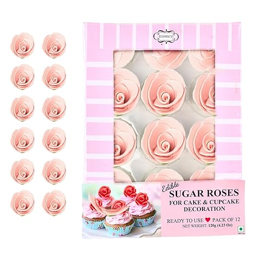 Amazon.com : Confect Edible Flower -Blush Pink Edible Sugar Flowers ...