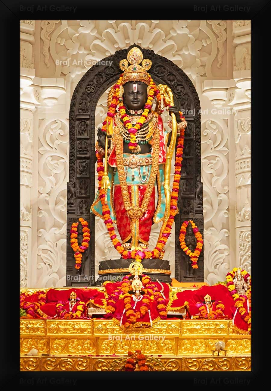 Braj Art Gallery Balak Ram Lalla in Ayodhya Temple Photo Frame Size 13 ...