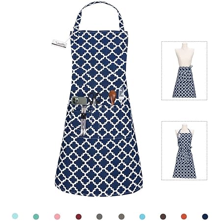 Amazon.com: 2 Pieces Linen Cooking Kitchen Apron for Women and Men ...